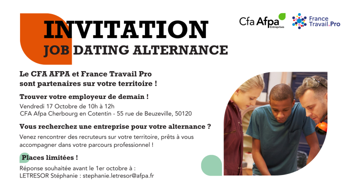 Job Dating Alternance - CFA AFPA et France Travail - Cherbourg-en ...